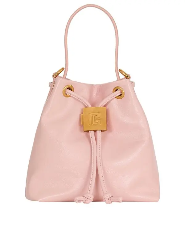 Balmain Pulse Bucket Bag In Smooth Leather - Pink