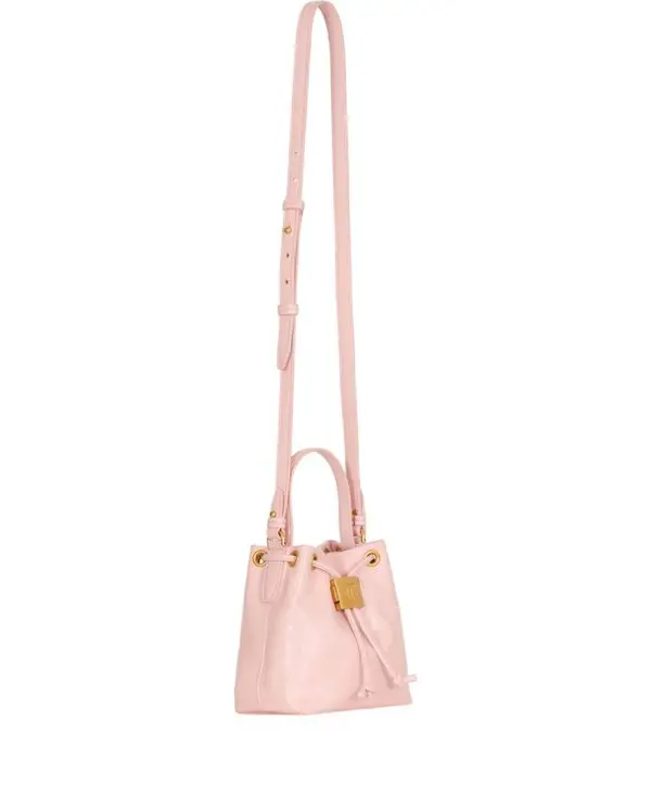 Balmain Pulse Bucket Bag In Smooth Leather - Pink
