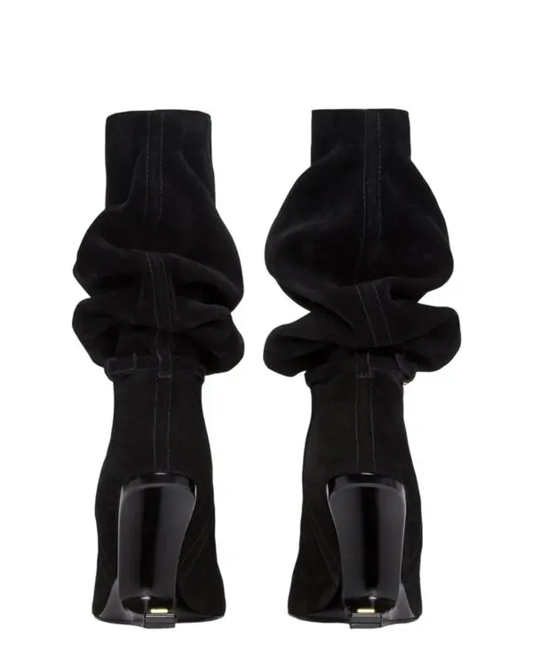 Balmain No Wedge Suede Leather Ankle Boots With Tassel