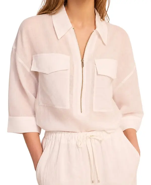 Mint Velvet Ramie Zip Bomber Blouse