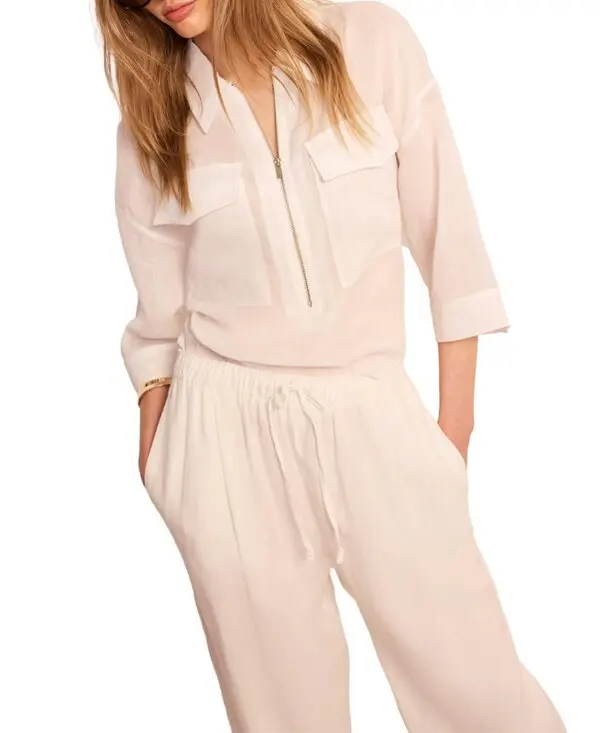 Mint Velvet Ramie Zip Bomber Blouse