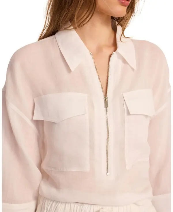 Mint Velvet Ramie Zip Bomber Blouse