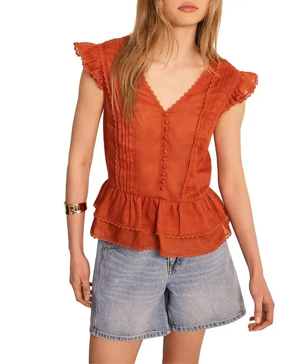 Mint Velvet Ramie Ruffle Detail Blouse
