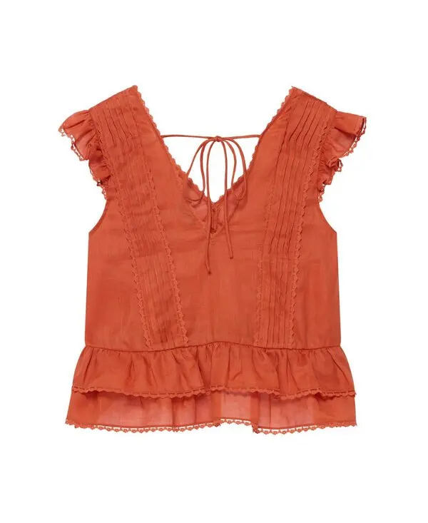 Mint Velvet Ramie Ruffle Detail Blouse
