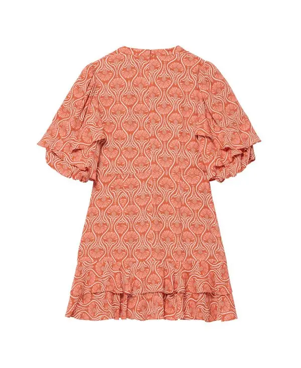 Mint Velvet Printed Ruffled Mini Dress