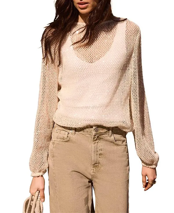 Mint Velvet Sequin Layered Balloon Top