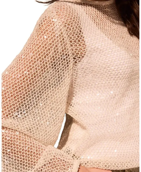 Mint Velvet Sequin Embellished Layered Balloon Sleeve Top
