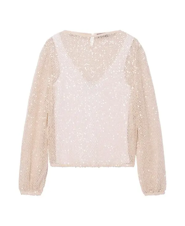 Mint Velvet Sequin Embellished Layered Balloon Sleeve Top