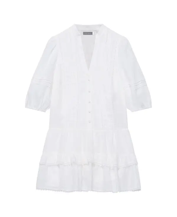 Mint Velvet Ramie Ruffle Mini Dress