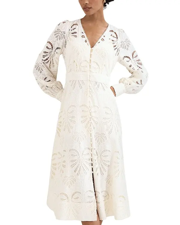 PHASE EIGHT Inara Lace Midi Dress - Ivory
