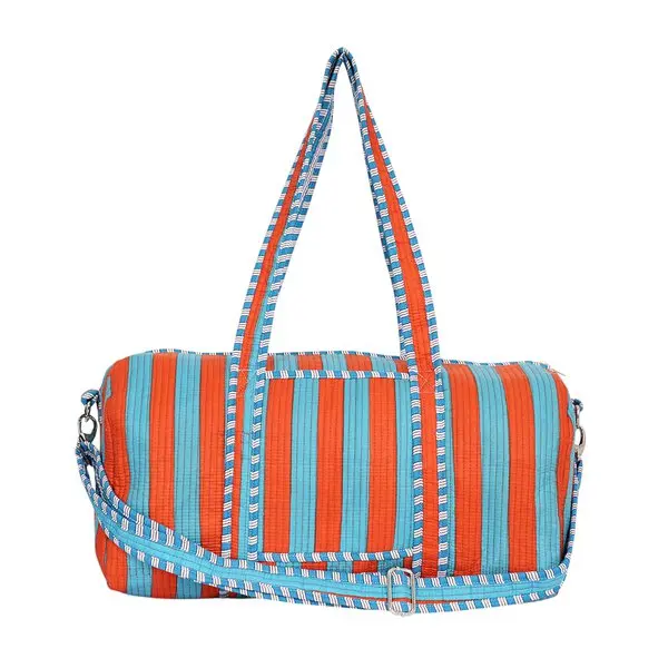CYC The Striped Cotton Weekender - Blue/orange