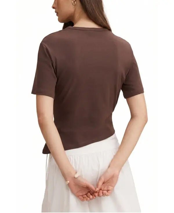 EVER NEW Boxy Crewneck T-shirt - Bark