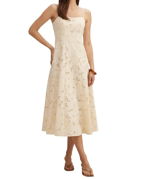 EVER NEW Millie Embroidered Midi Dress - Spring Daffodil