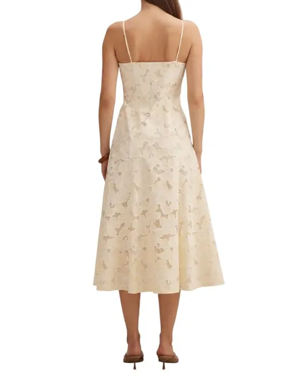 EVER NEW Millie Embroidered Midi Dress