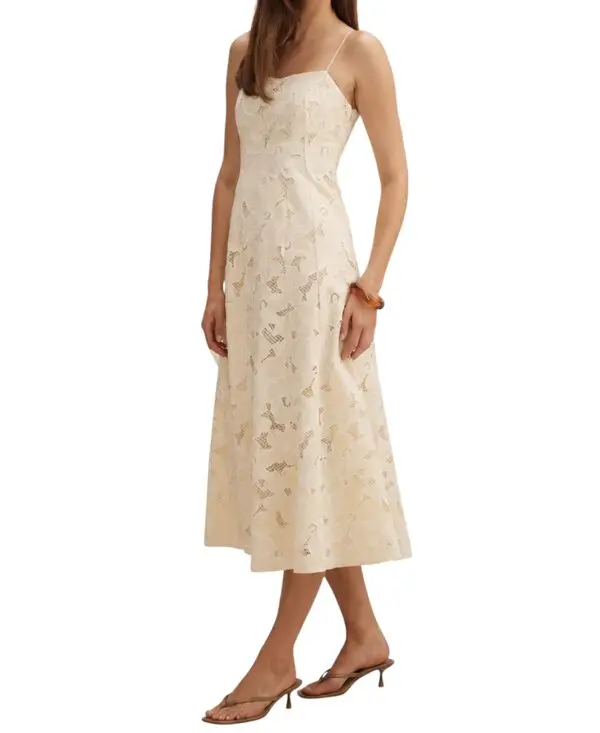 EVER NEW Millie Embroidered Midi Dress