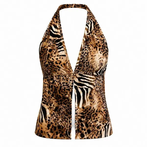 CHIARELLA Nas Top- Leopard Print - Orange