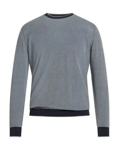 FILIPPO DE LAURENTIIS Midnight Cotton Jacquard Knit Crewneck Sweater - Blue