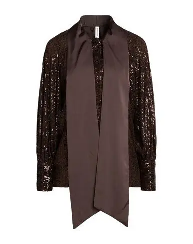TENSIONE IN Shirt Dark Size Polyester, Elastane - Brown