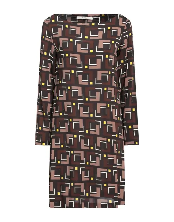 Malìparmi Geometric Print Long Sleeve Mini Dress
