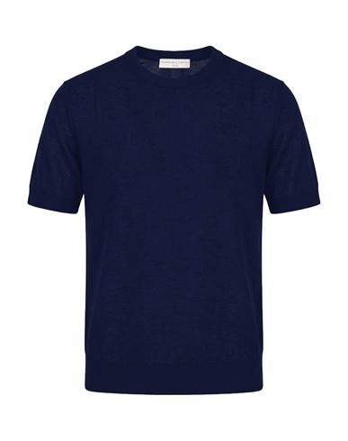 FILIPPO DE LAURENTIIS Linen And Cotton Short Sleeve Sweater - Navy