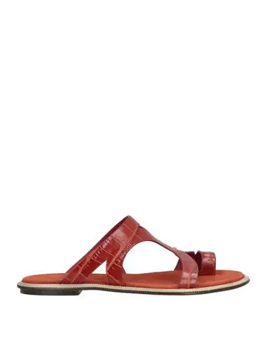 FERRAGAMO Thong Sandal Rust Size Calfskin - Red