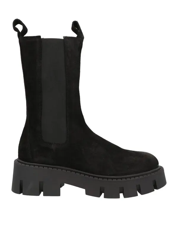 COPENHAGEN  Suede Ankle Boots With Lug Sole - Black