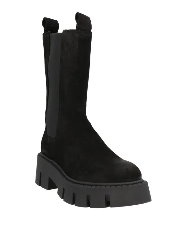 COPENHAGEN  Suede Ankle Boots With Lug Sole - Black