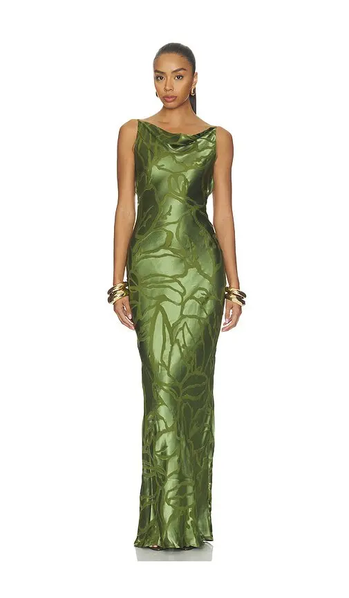 Cult Gaia Ali Dress In Green - Deep Pasture