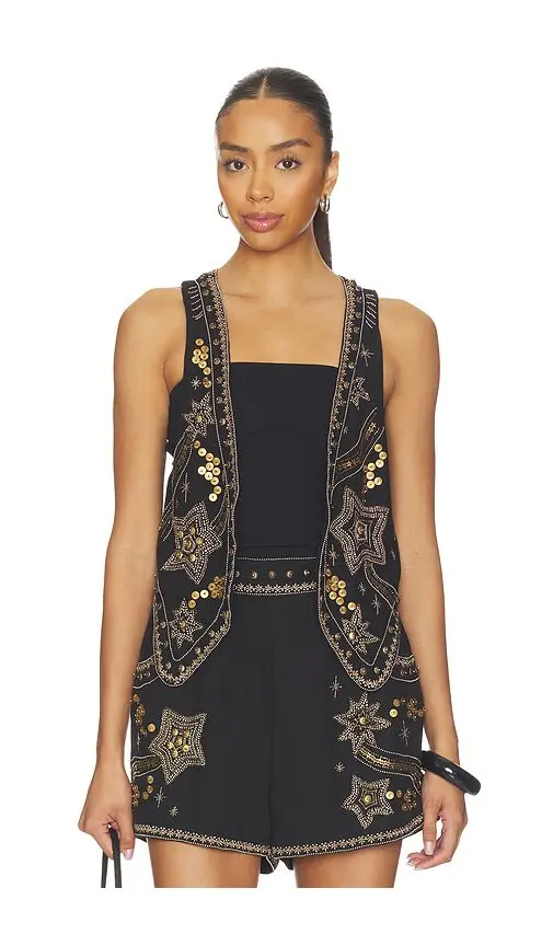 SPELL Night Sky Vest In Black - Midnight