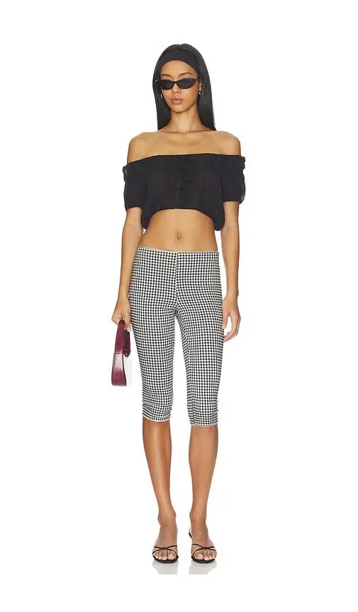 Frankies Bikinis Paulina Chiffon Off-the-shoulder Blouse