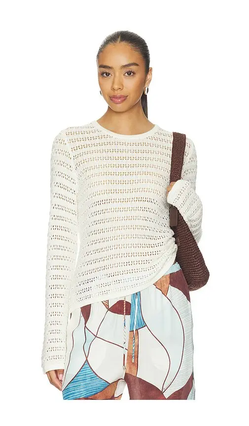 Lna Gwen Open Knit Top - Ivory