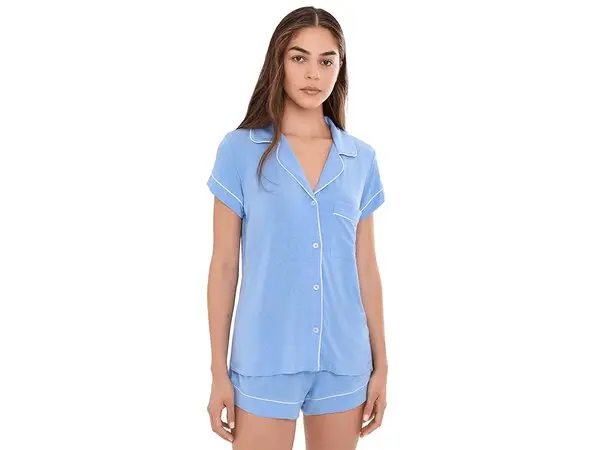 Eberjey Gisele Shortie Pj Set Pajama Sets Summer /white - Blue