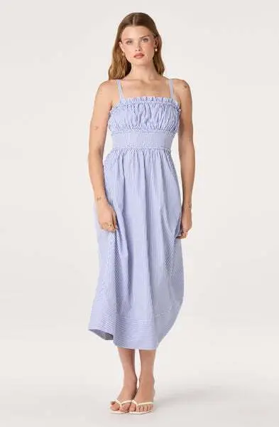 Astr The Label Montserrat Smocked Milkmaid Midi Dress