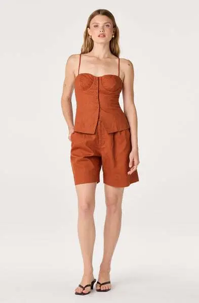 Astr The Label Linen Pleated Shorts