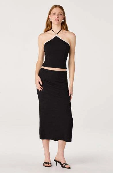 Astr The Label Milana Lace Trim Halter Top