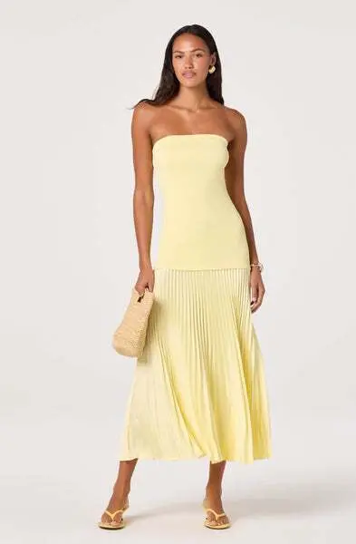 Astr The Label Selune Mixed Media Maxi Dress