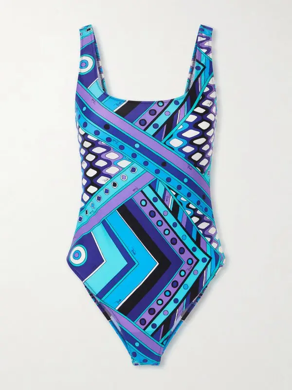 Emilio Pucci Printed One-piece Swimsuit - Blue