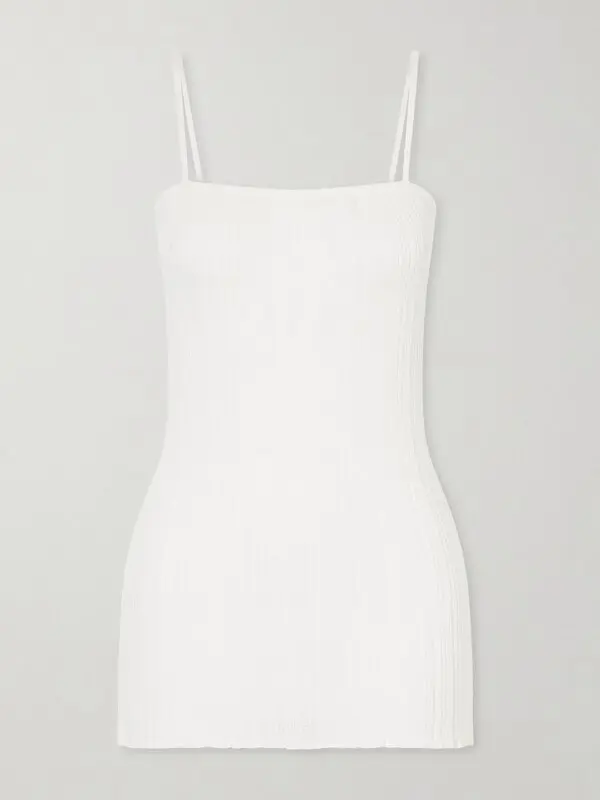 HAIGHT. Ivana Ribbed-knit Top - Neutrals