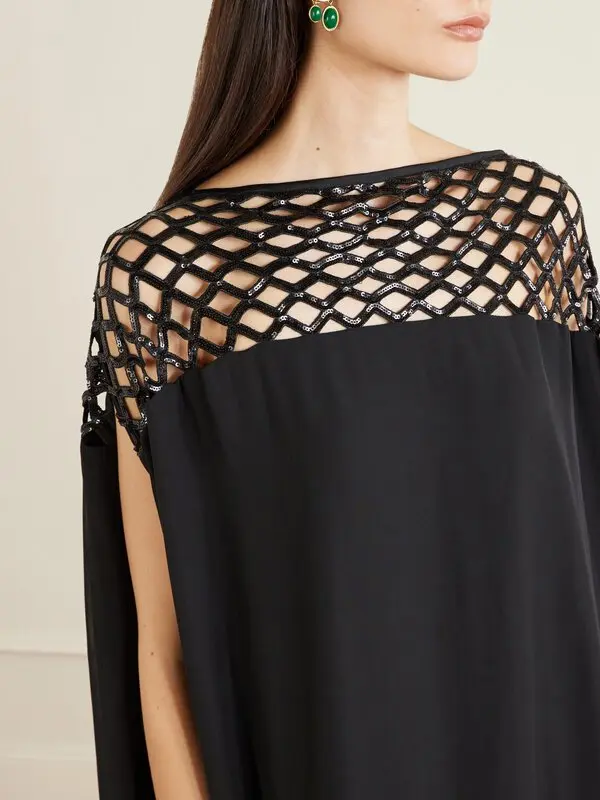 DIMA AYAD Sequin-embellished Crepe Gown