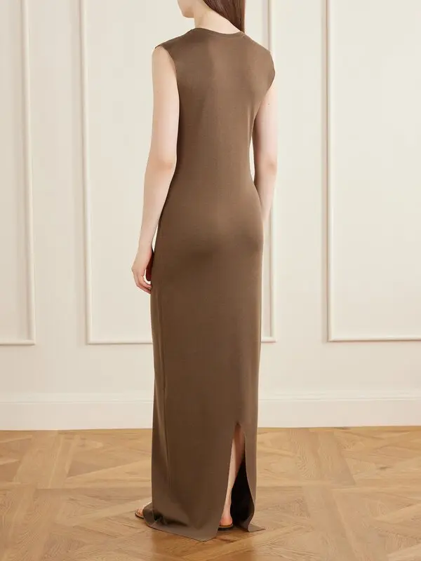THE ROW Oiva Silk Maxi Dress - Brown
