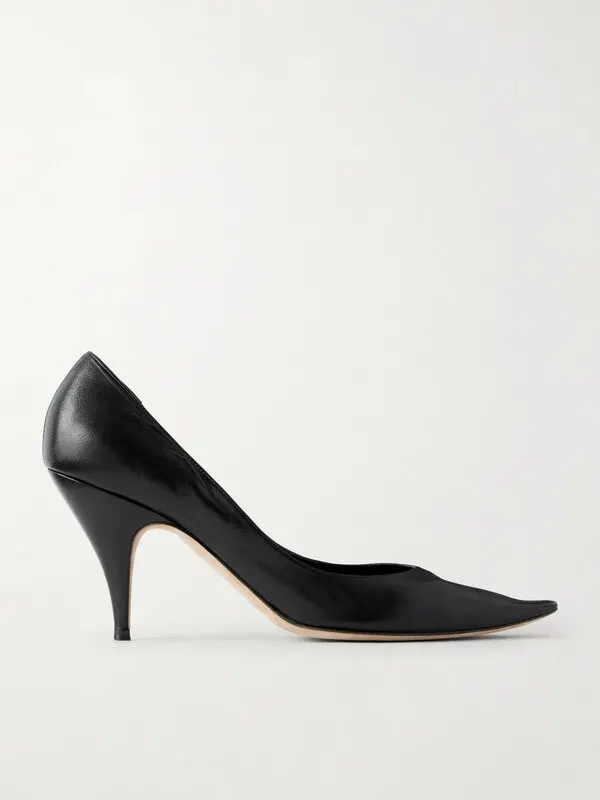 THE ROW Liisa Waxed Suede Pumps