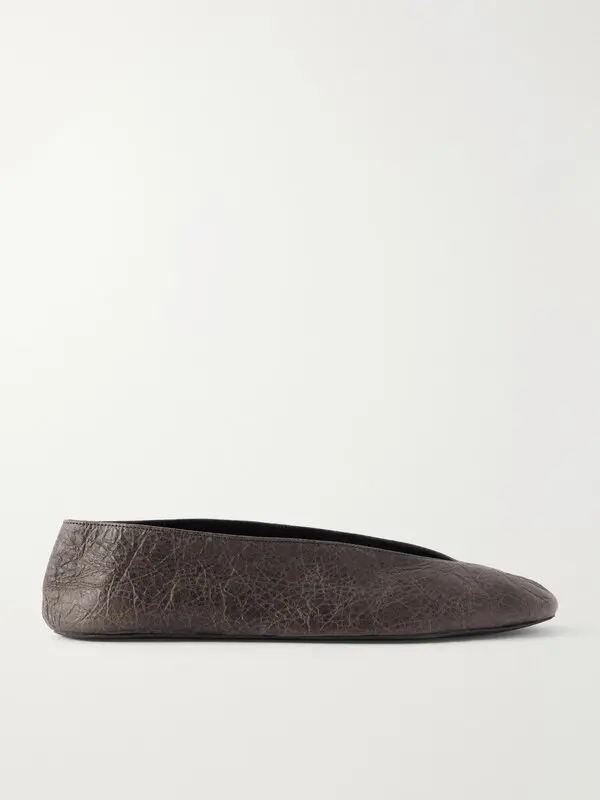 THE ROW Fay Leather Ballet Flats - Brown
