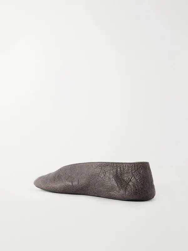 THE ROW Fay Leather Ballet Flats - Brown