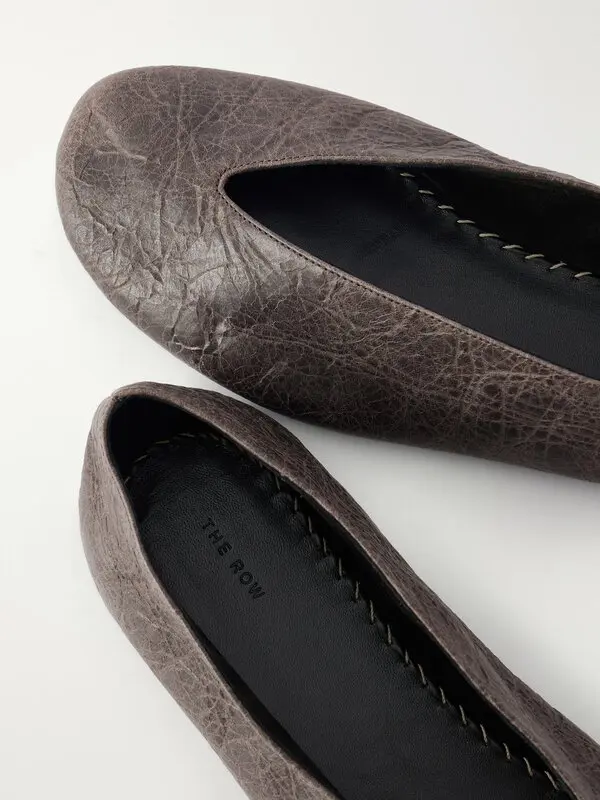 THE ROW Fay Leather Ballet Flats - Brown