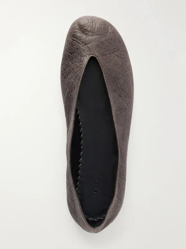 THE ROW Fay Leather Ballet Flats - Brown
