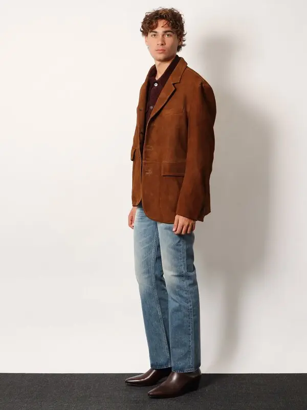 TONYWACK Tailored Suede Blazer - Brown