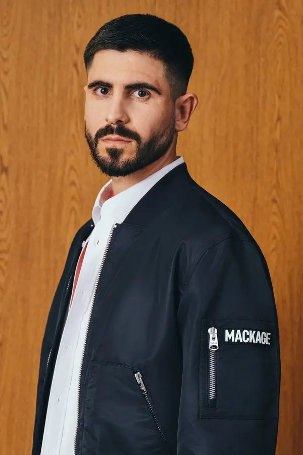 Mackage Emilio-cr Satin Bomber Jacket - Navy