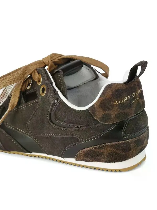Kurt Geiger Embellished Leopard Print Sneakers