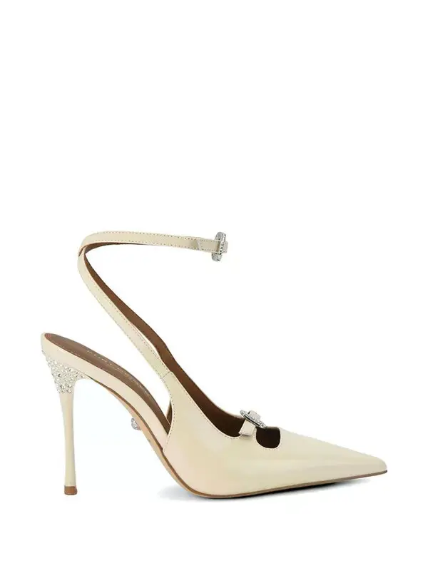 Kurt Geiger Crystal-embellished Buckle-fastening Pumps - Neutrals