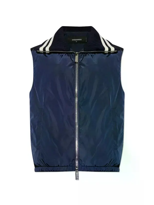 Dsquared2 Sleeveless Gilet With Stripe Trim